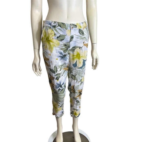 CHARLIE B | Pants & Jumpsuits | Charlie B White Sage Green Yellow ...